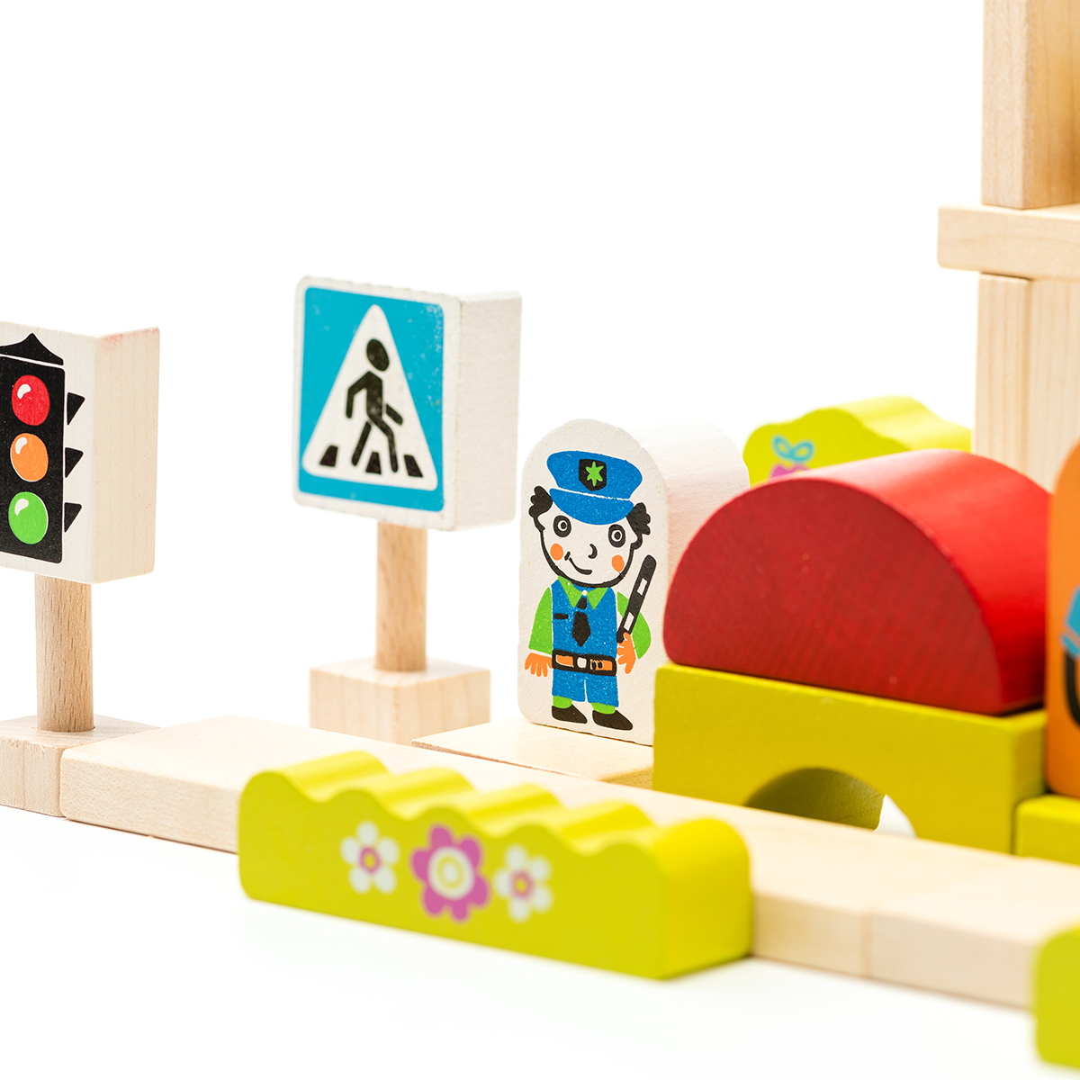 Wooden blocks construction kit "Town for boys"