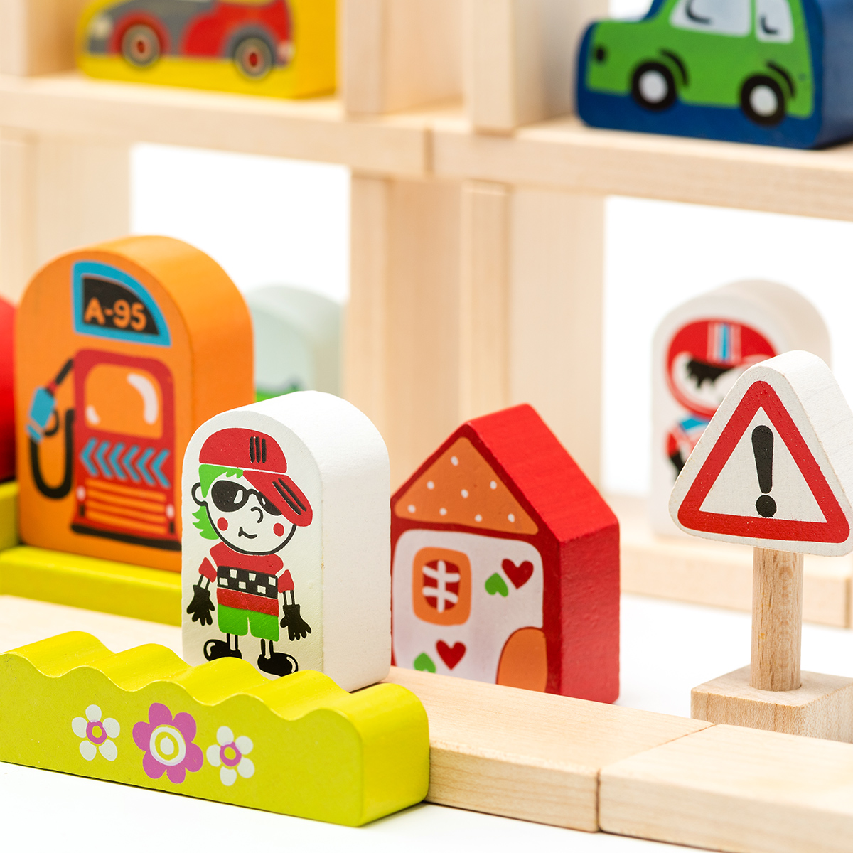 Wooden blocks construction kit "Town for boys"